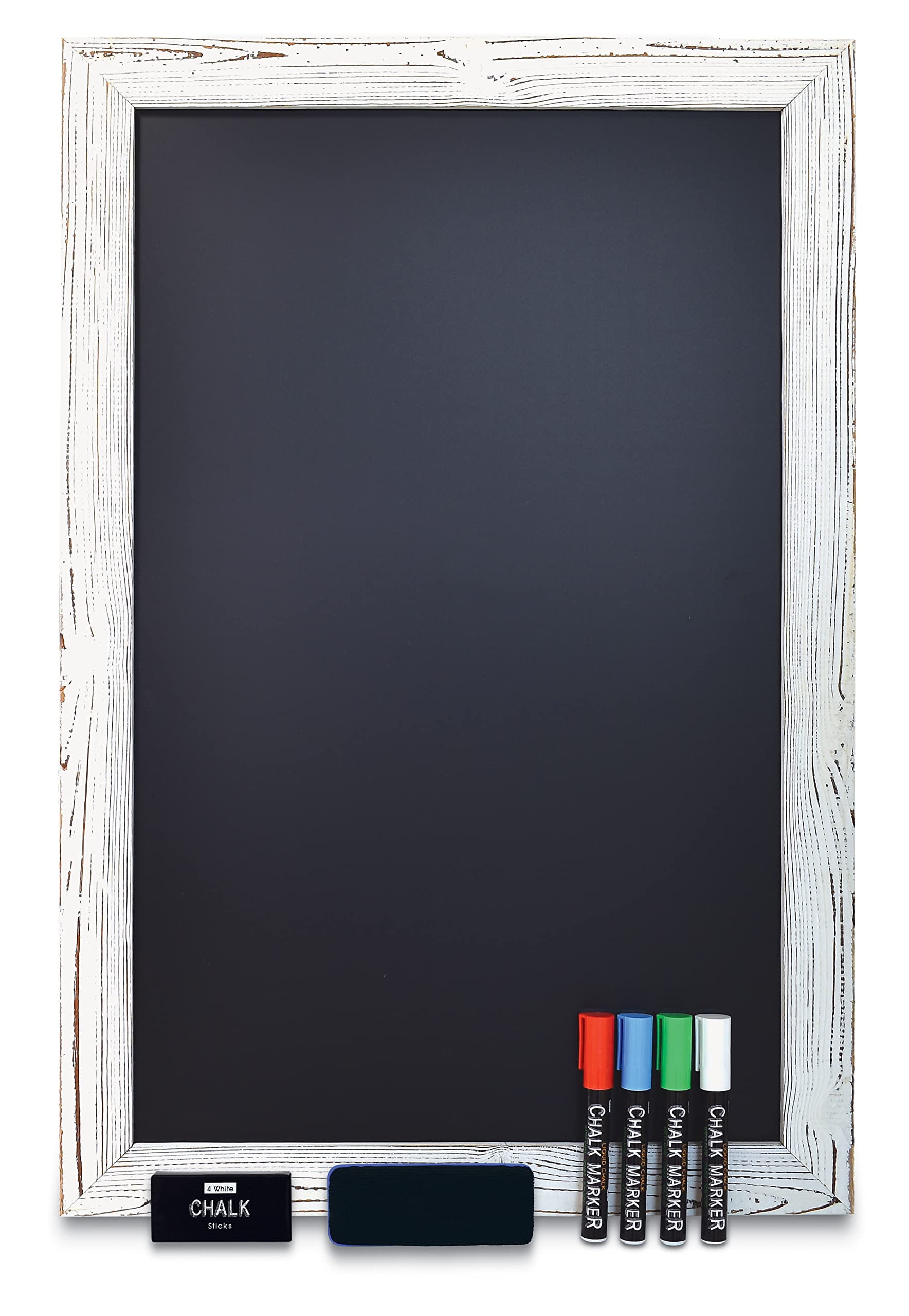 Magnetic Wall Chalkboard, X Large Size 20" x 30", Rustic Wood Frame ...