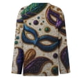 Fgvctg Mardi Gras Fall Shirts for Women Dressy Casual Crewneck Long ...