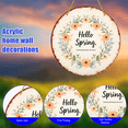 Acrylic Round Hanging Ornament, Decorative Floral Design Acrylic Plaque ...