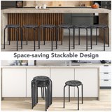 Giantex Multipurpose Stool Chairs, Metal Stool w/Dome, Stackable ...