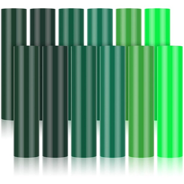 12 Pieces Green HTV Heat Transfer Vinyl Bundle 12 x 10 Inch HTV Vinyl ...