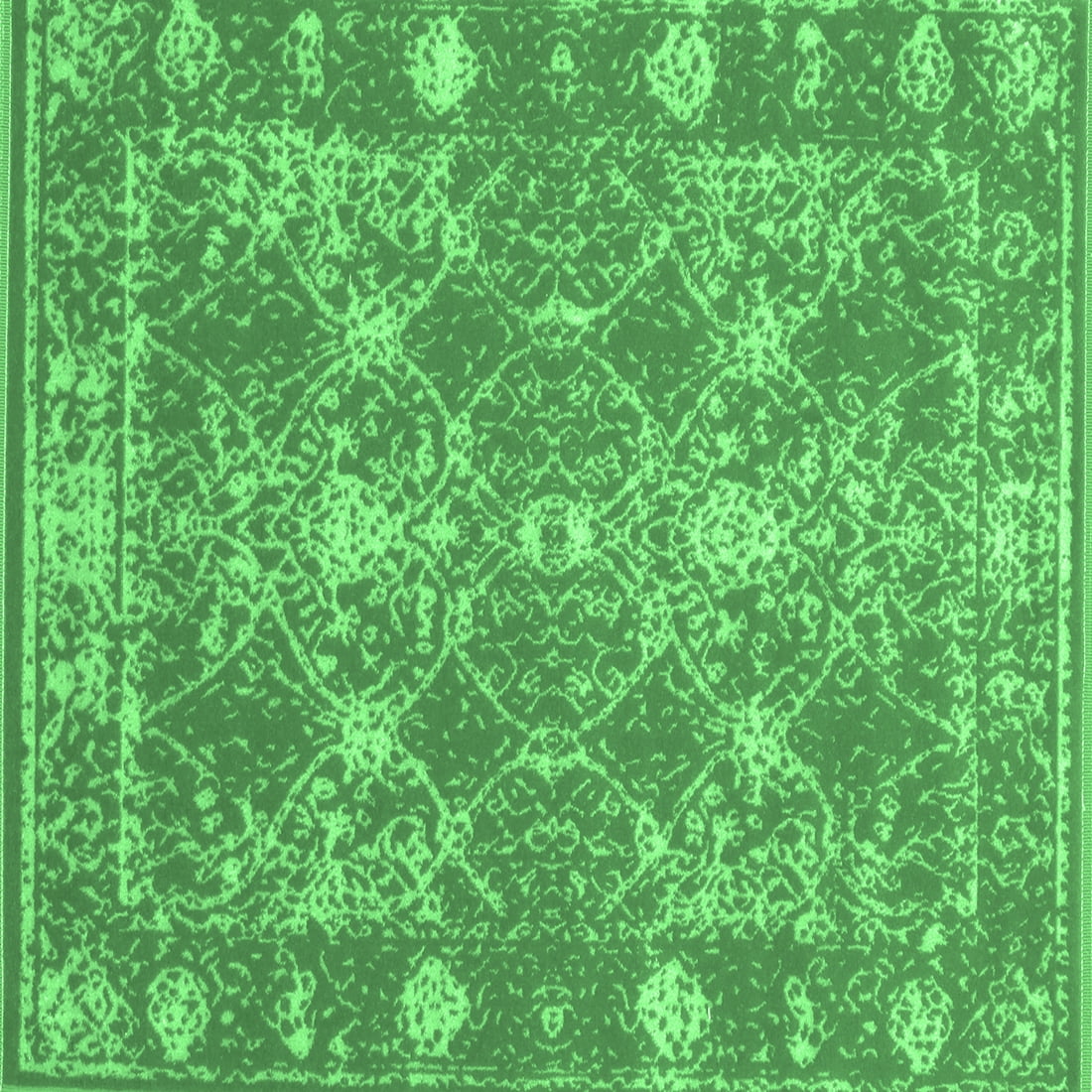 Ahgly Company Indoor Square Persian Emerald Green Bohemian Area Rugs, 6 ...