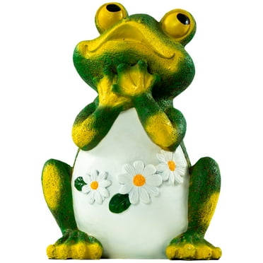 Frog Statue Resin Frog Sculpture Animal Figurine Home Office Desk ...