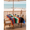 Abstract Color Stripes Rectangle Outdoor Tablecloth with Umbrella Hole ...