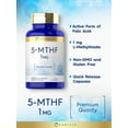 5-MTHF Supplement 1mg | 120 Capsules | L-Methylfolate | Non-GMO, Gluten ...