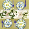 100 Pieces Mediterranean Citrus Party Tableware Set – Blue White Lemon ...