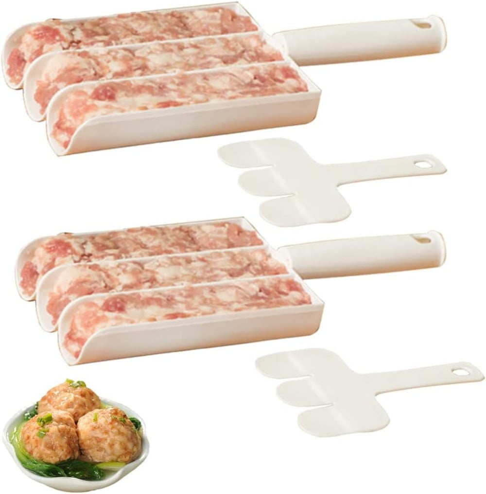 Trianu 2 Sets Triple Meatball Maker with Cutting Spade, Meatball Maker ...