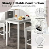 Costway 3 PCS Bar Table Set Dining Table & 2 Linen Fabric Padded Bar ...