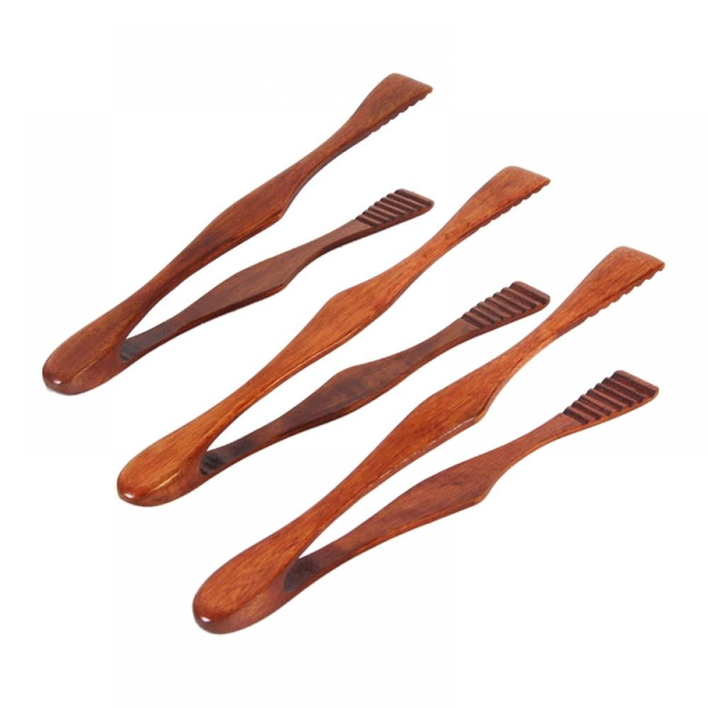 3Pcs Reusable Bamboo Toast Tongs - 10" Wooden Toaster Tongs For Cooking ...
