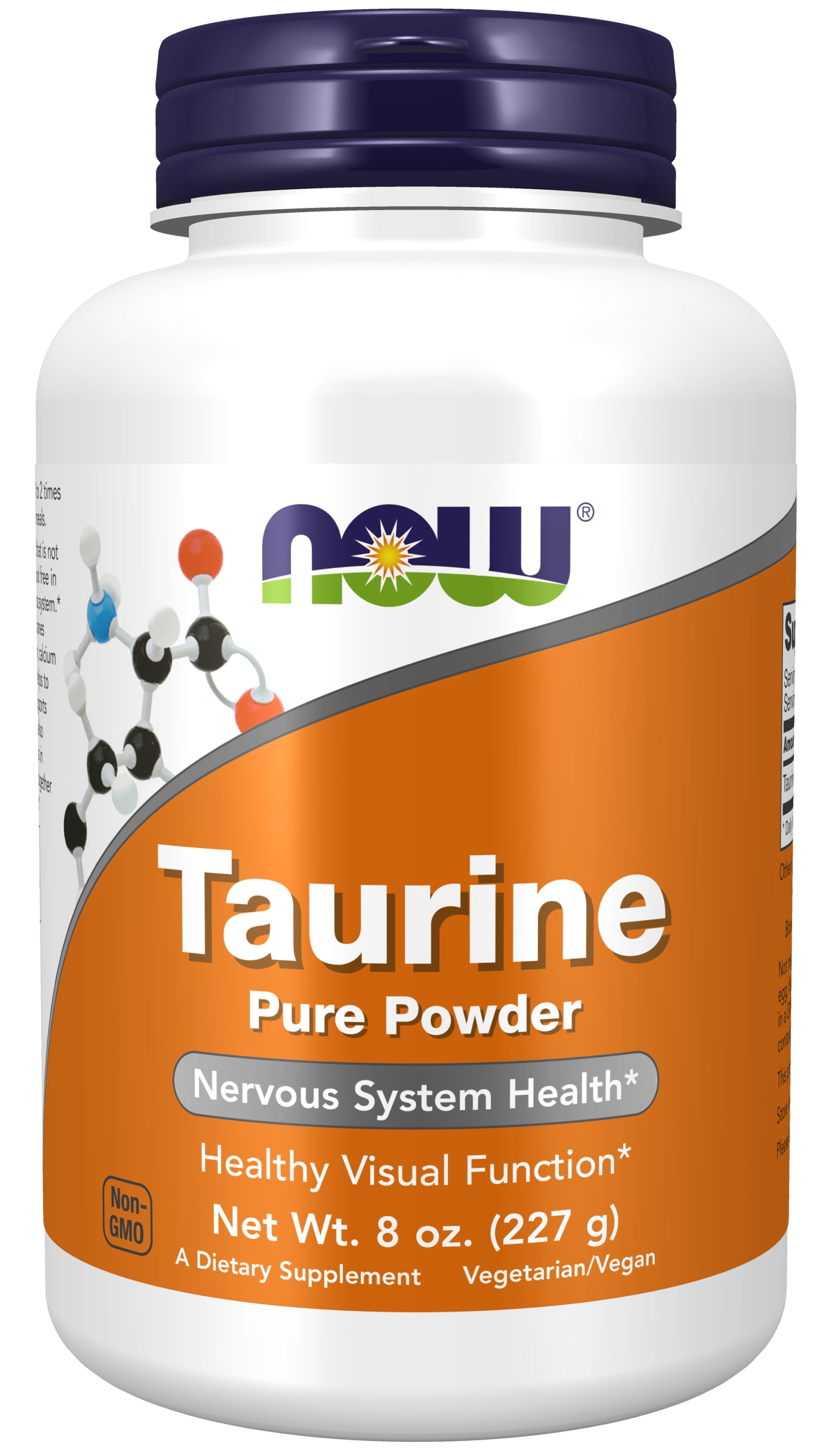 NOW Supplements, Taurine Pure Powder, Nervous System Health*, Amino ...