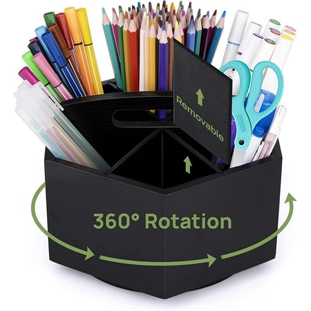 Wood Art Supply Spinning Marker Organizer,Rotating Pencil Pen Marker ...