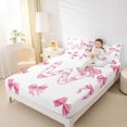 Catabedysis Bowtie Letter Print King Sheets,Pink Monogrammed W Bedding ...