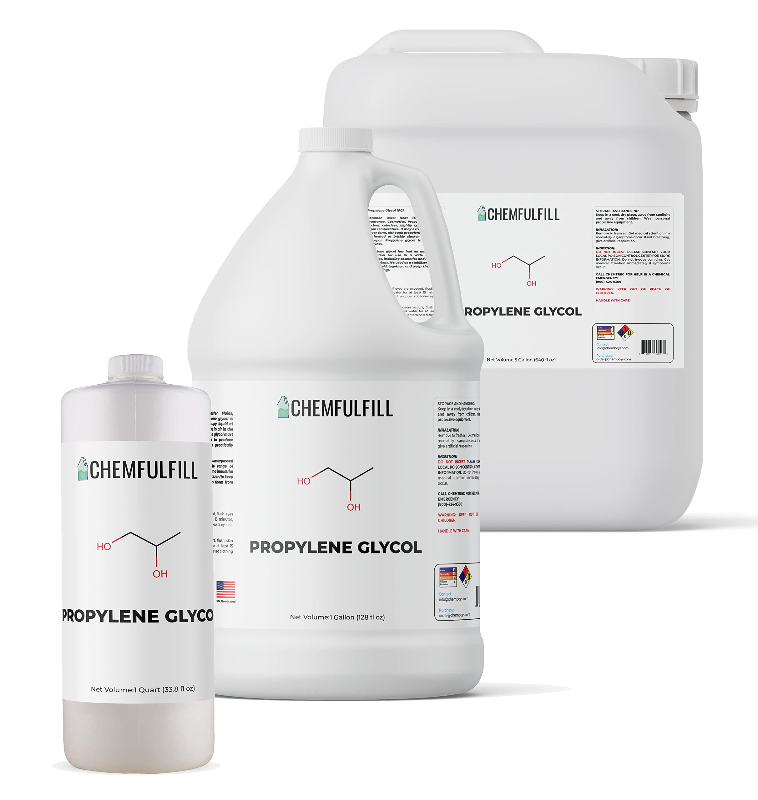 Chemfulfill Propylene Glycol - High Purity Industrial PG (Propane-1,2 ...
