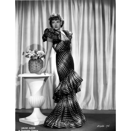Arlene Judge on a Stripe Gown and Leaning Photo Print (24 x 30 ...