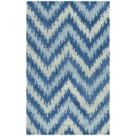 Chevron Runner Rug in Blue and White - Walmart.com