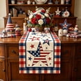 4th of July Patriotic Table Runner 72x13 Inch Red White Blue Star ...