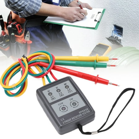 ANGGREK SP8030 3 Phase Sequence Rotation Meter Compact Handheld Battery ...
