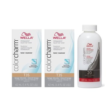 Wella Color Charm Permanent Liquid Hair Toner, Beige Blonde [T35] 1.4 ...