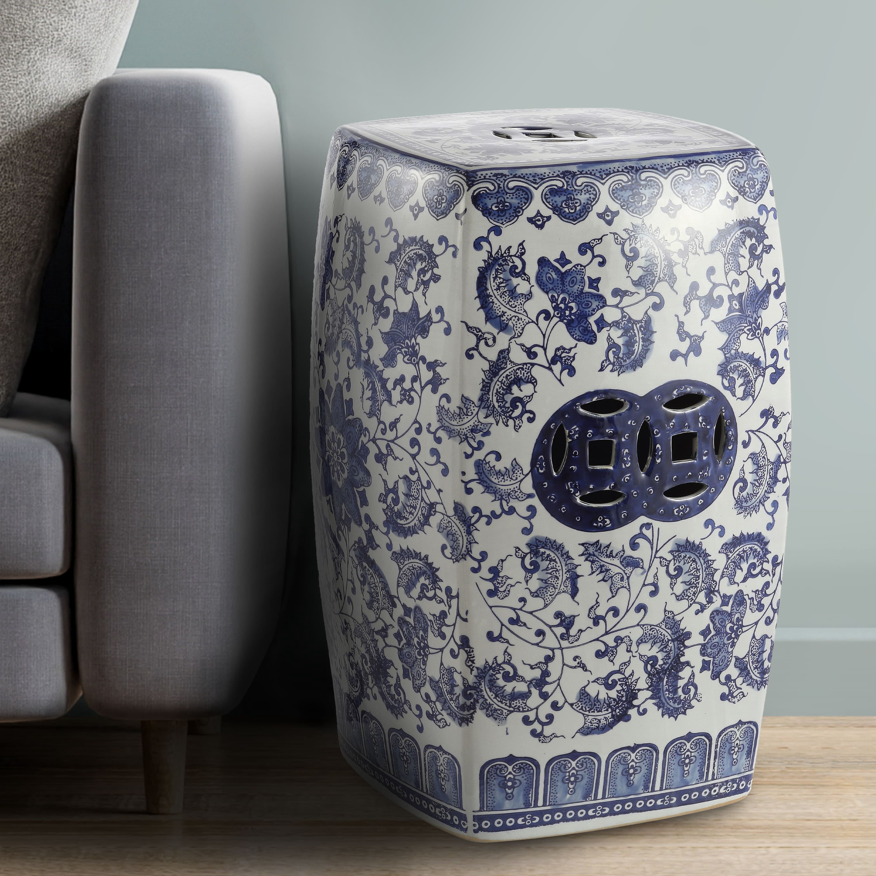 Square Ceramic Garden Stool | Fasci Garden