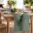 Abstract Table Runner, Sage Green Golden Marble Fluid Lines Cotton ...