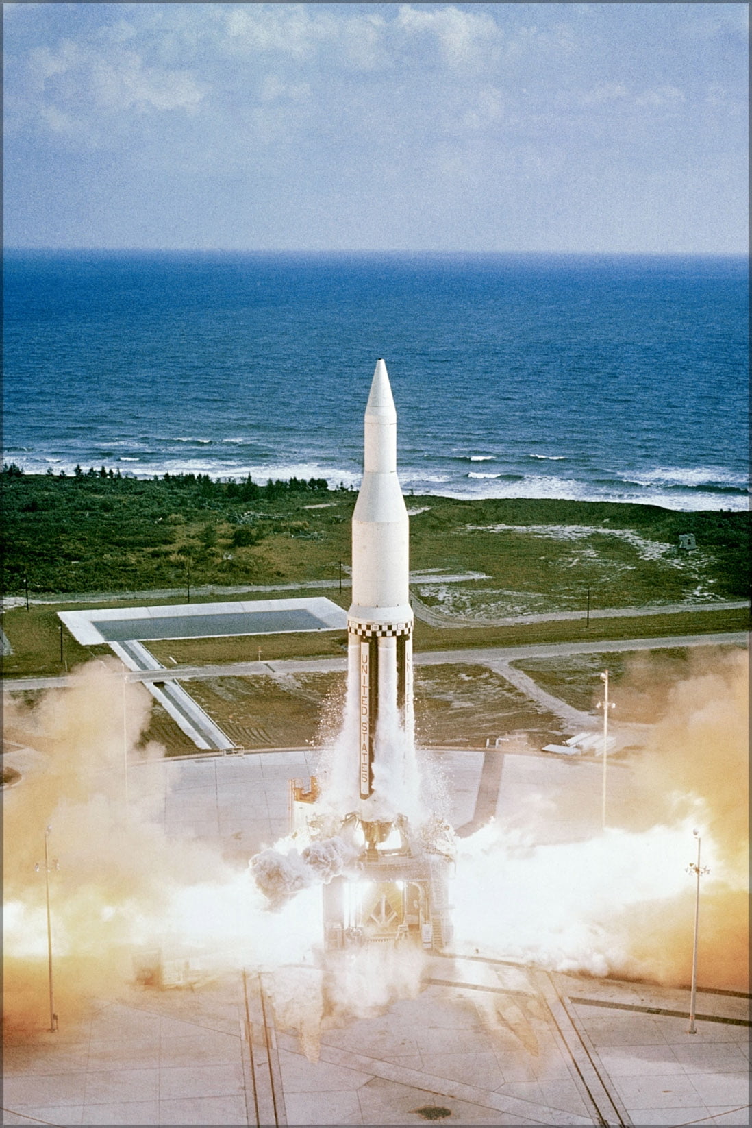 24"x36" Gallery Poster, first Saturn I rocket, SA-1, Cape Canaveral ...