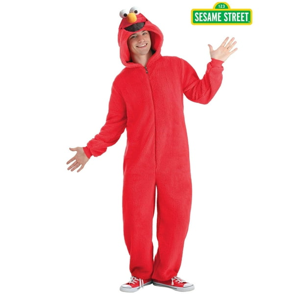 Adult Sesame Street Elmo Onesie Costume - Walmart.com