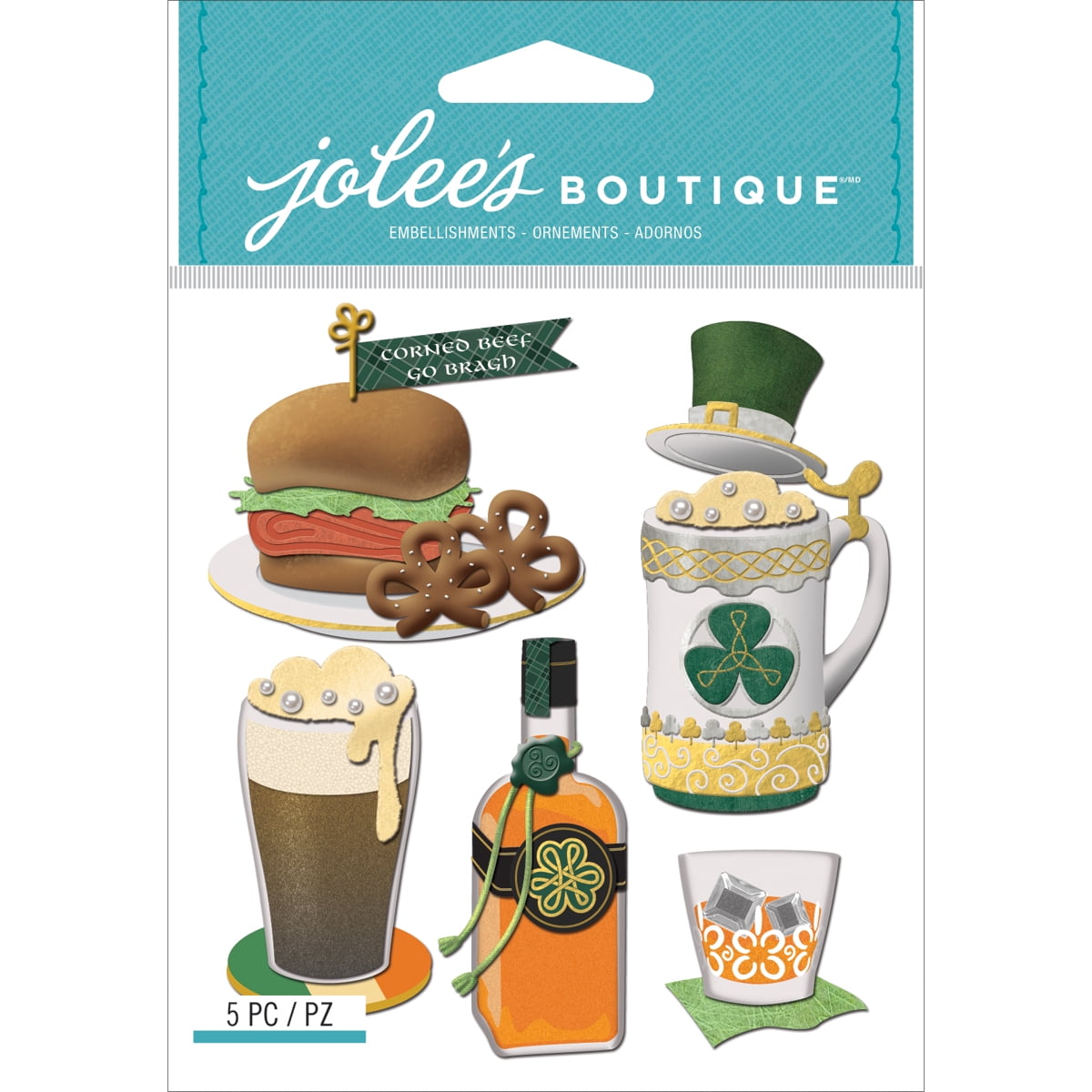 Jolee's Boutique Dimensional Stickers-St. Paddy's Day Food & Drink ...