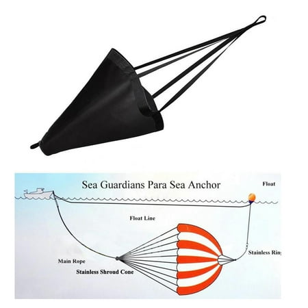 18 Inch Boat Drogue with Buoy Brake Retrieving Rope Throw Line Ship ...