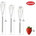 Walfos Stainless Steel Whisk, Mini Whisk Set,6''+7''+8''wire whisks for ...