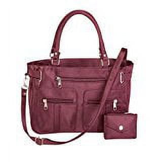 Collections Etc Women's Double-Handle Shoulder Handbag with Zippered 6 ...