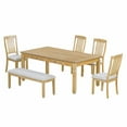 6-Piece Kitchen Dining Table Set, 72" L Rectangular Table with 4 ...