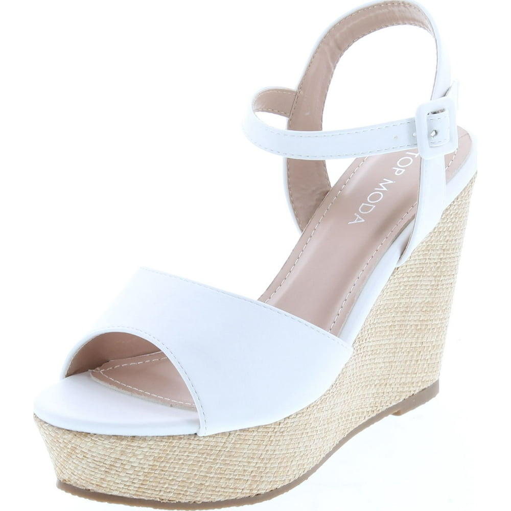 Top Moda - Top Moda Womens Richie-1 Wedge Ankle Strap Sandals - Walmart ...