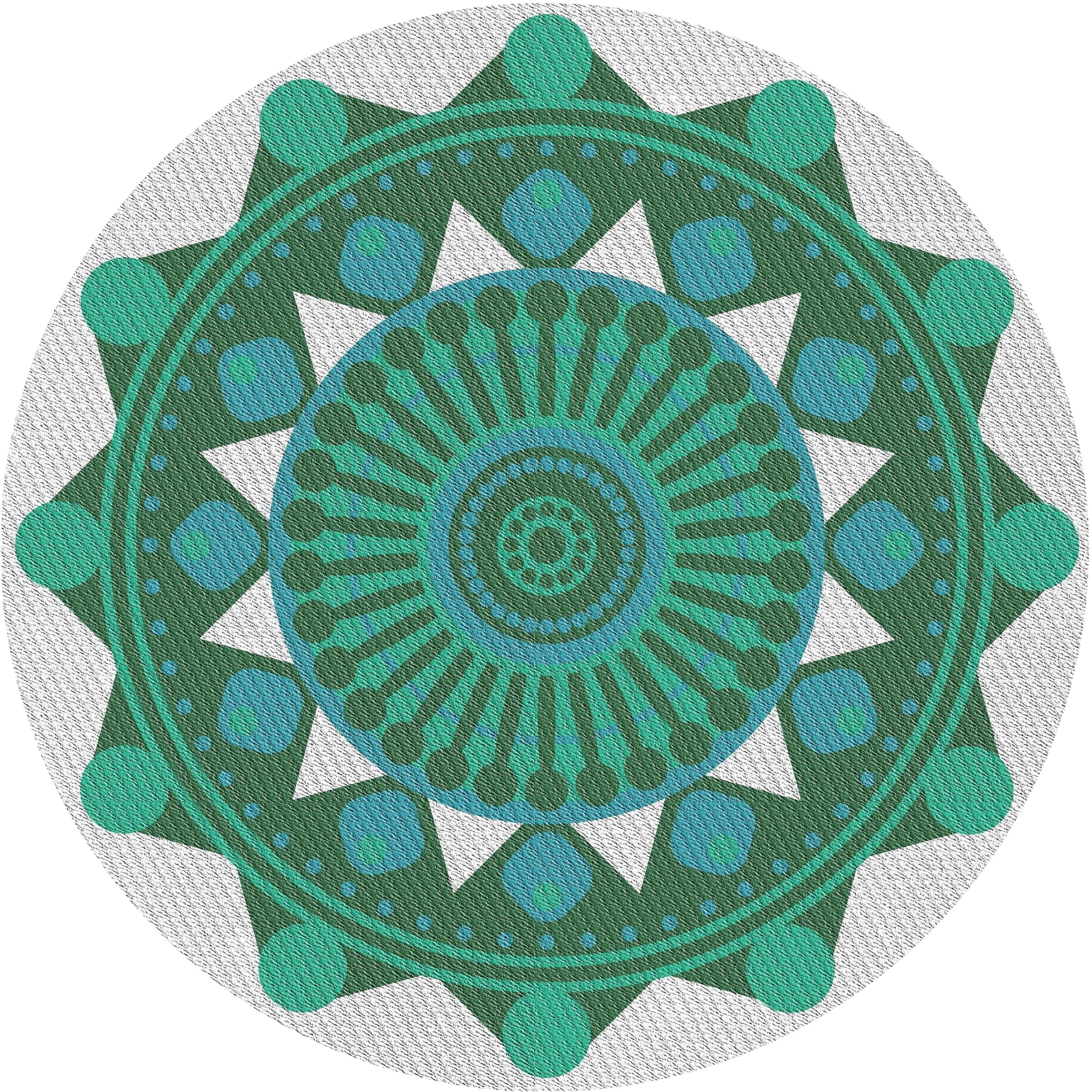 Ahgly Company Machine Washable Indoor Round Transitional Magic Mint ...