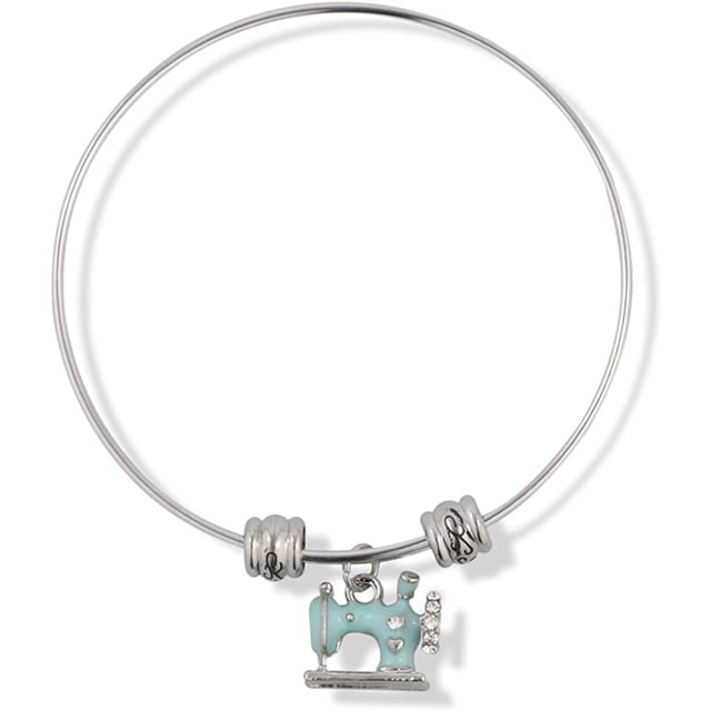 EPJ Sewing Machine Light Blue Fancy Charm Bangle (alloy ...