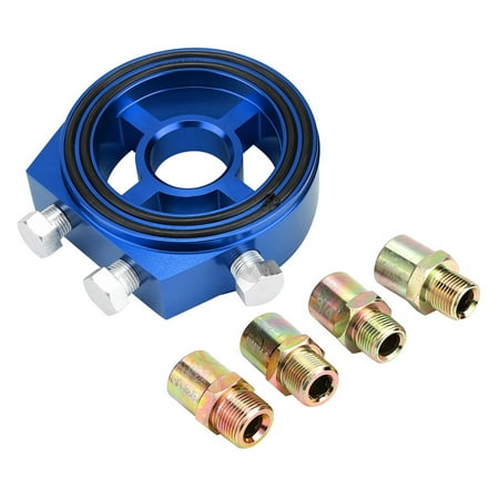 Car Sandwich Adapter,Blue Aluminum Universal Oil Engine Sandwich Plate ...