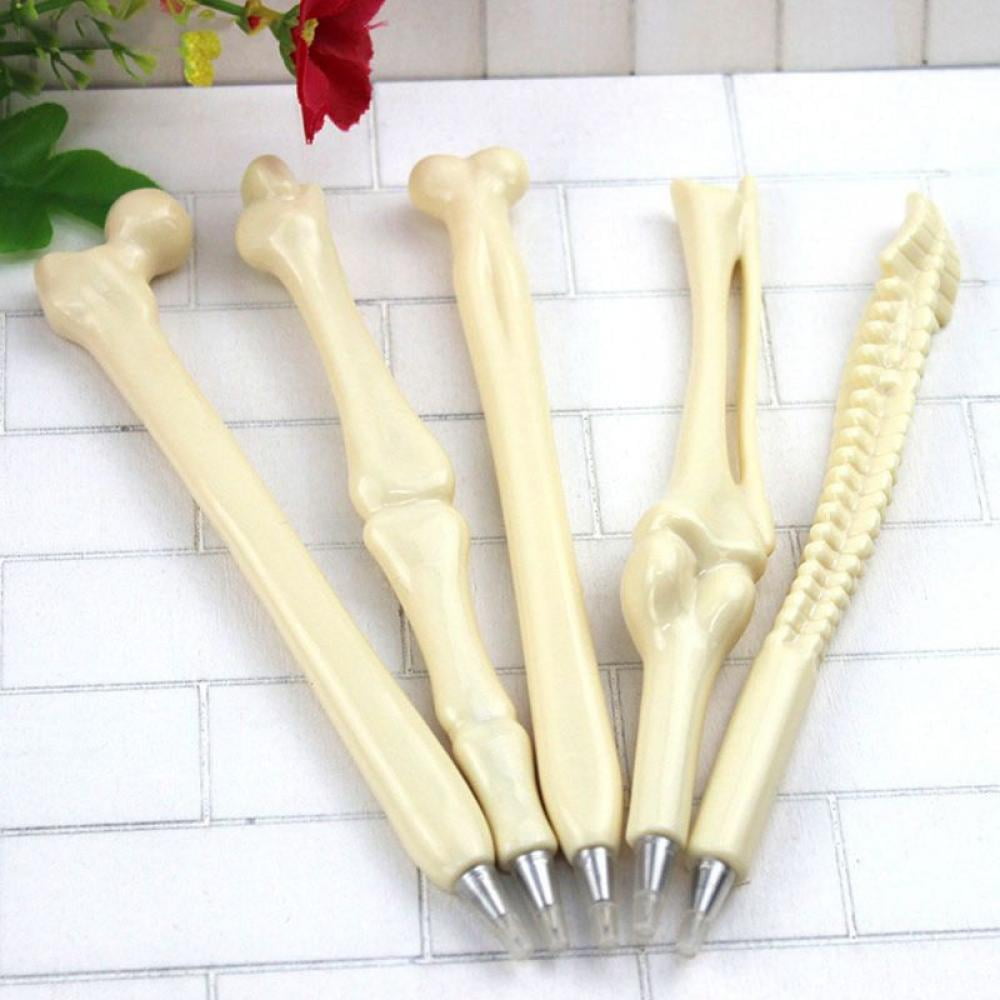 5 Pcs Bone Pens Black Ink Bone Shape Ballpoint Pens Novelty Bone Shape ...
