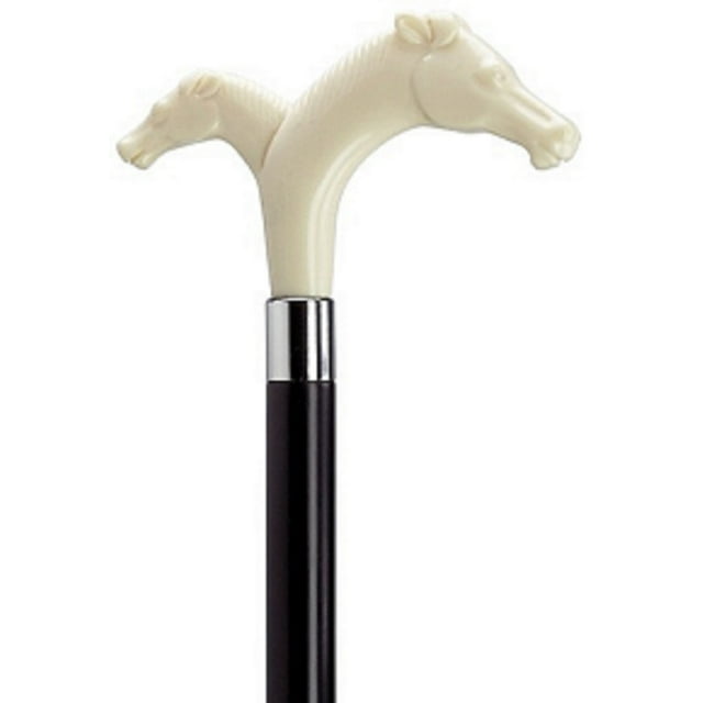 Harvy Canes - Derby Double Horse Heads - Walking Cane - 36" - Ivory ...