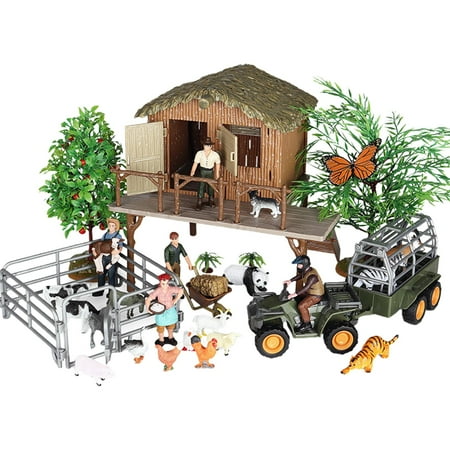 Small Farm House Model Playset Farmhouse Horse Stable Figures for ...