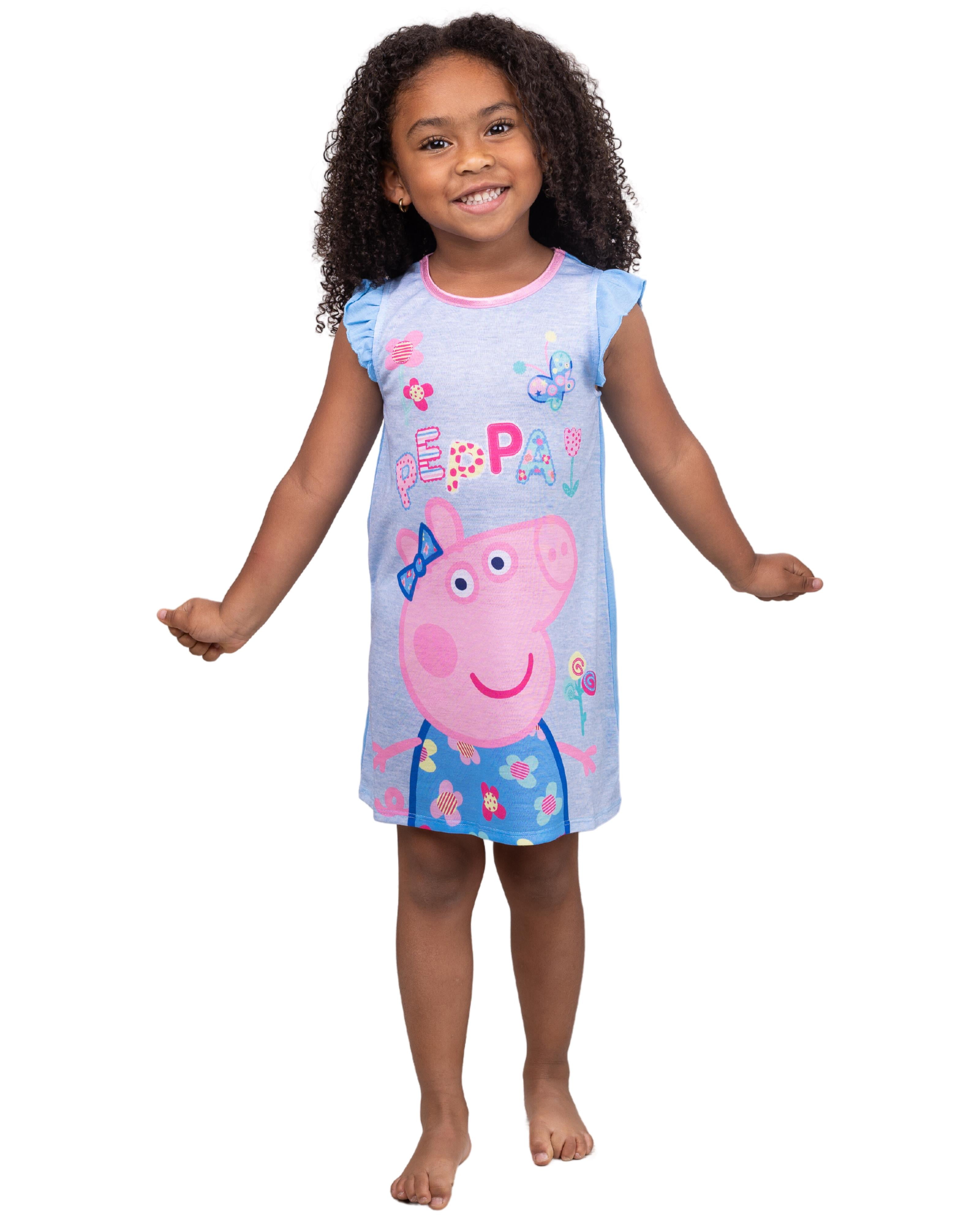 Peppa Pig Toddler Girls Butterflies And Flowers Ruffle Sleeve Nightgown ...