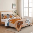 90x96in Quilt Bedding Set, Boho Retro Sketch Western Cowboy Lightweight ...