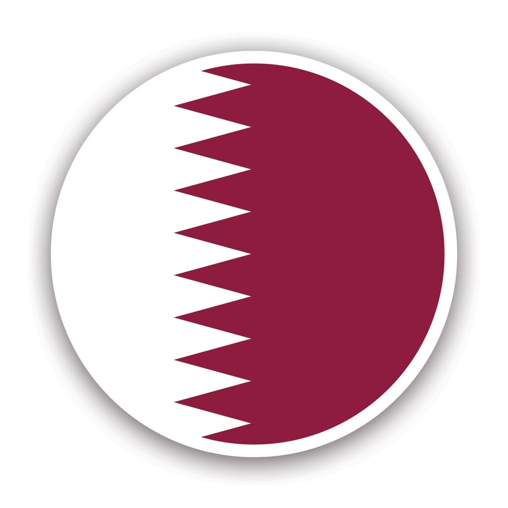 Round Qatari Flag Sticker Decal - Self Adhesive Vinyl - Weatherproof ...