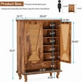 Rattan Door Shoe Cabinet - 29.53"W x 13.78"D x 43.31"H, Natural Wood ...