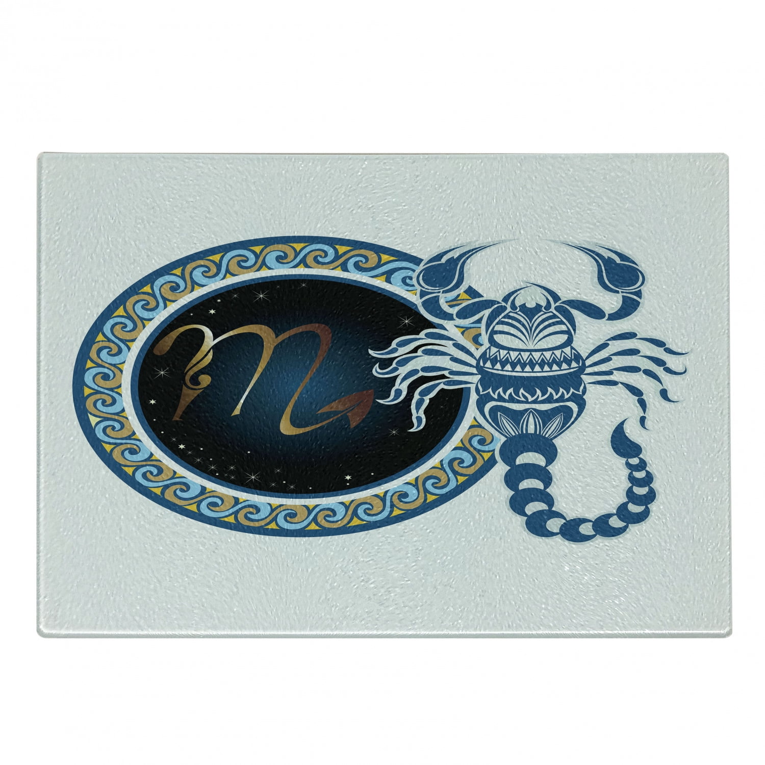 Zodiac Scorpio Cutting Board, Circle Shapes with Waves Pattern and an ...