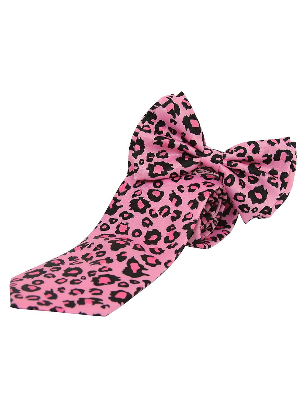 Pink Leopard Print Bow and Neck Tie Combo Kit, Pink - Walmart.com