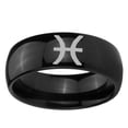 Pisces Zodiac Black High Polish Dome Tungsten Men Ring 10MM - Walmart.com