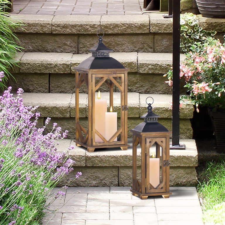 Rustic Large Outdoor Lanterns Rustic Reclaimed Wood And Metal Lanterns