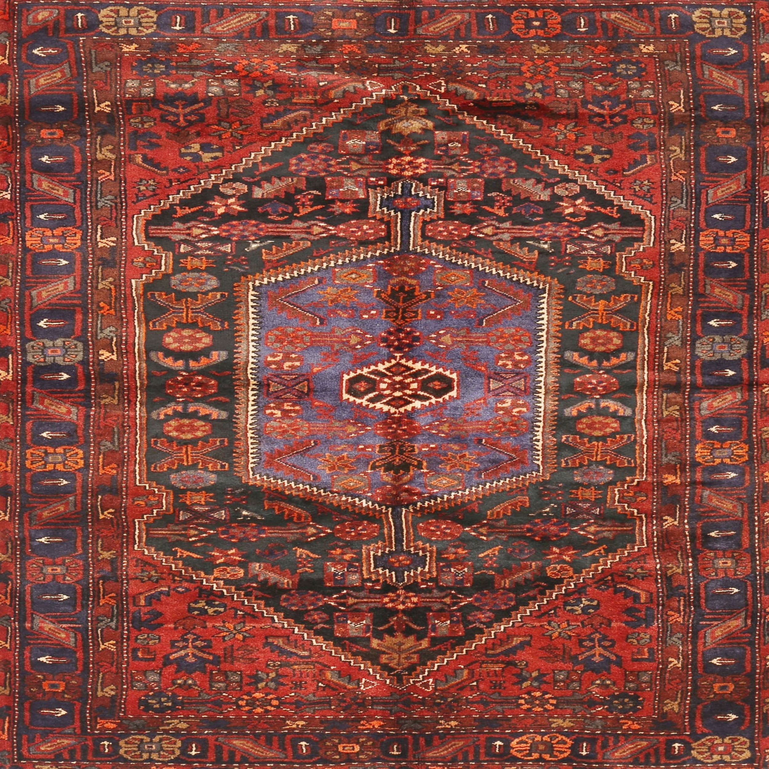 Ahgly Company Indoor Square Traditional Sienna Brown Persian Area Rugs ...