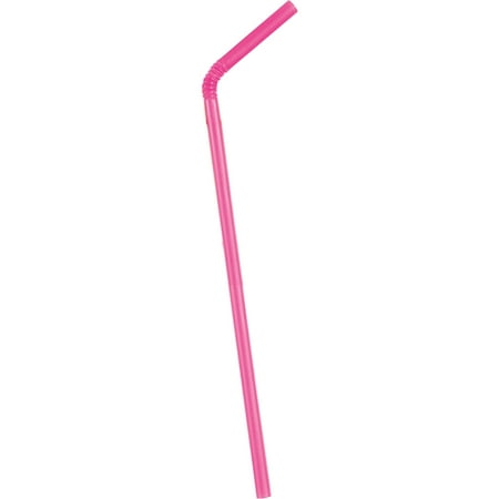 Unique Industries Hot Pink Flexible Plastic Straws, 50 Count - Walmart.com