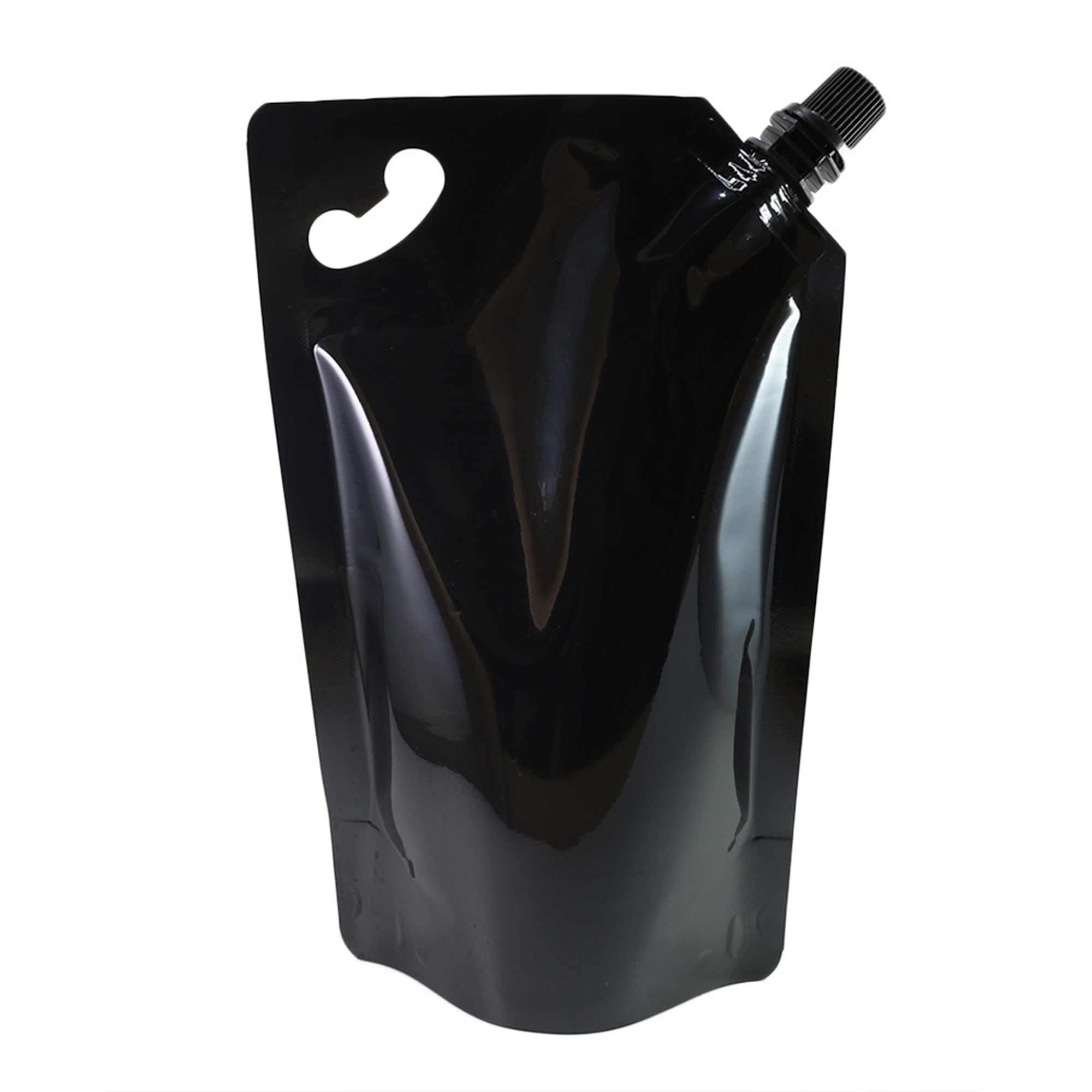 50pcs Heavy-Duty Reusable 16.9oz Black Screw Cap Spout Liquid Drinking ...