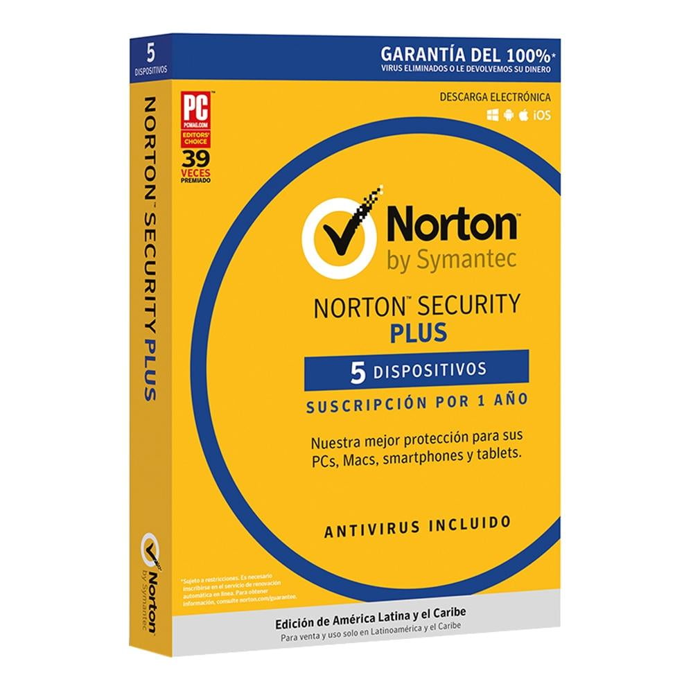 Antivirus Norton Security Plus 1 Año para 5 Usuarios Descarga Digital ...